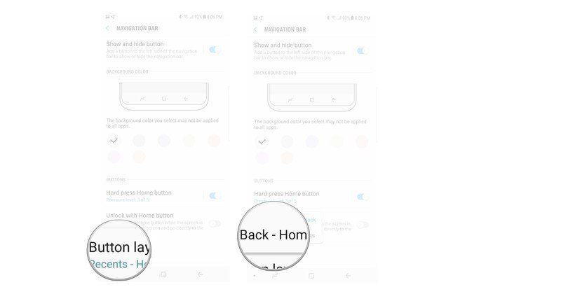 How to switch the navigation button placement on the Galaxy Note 8 ...