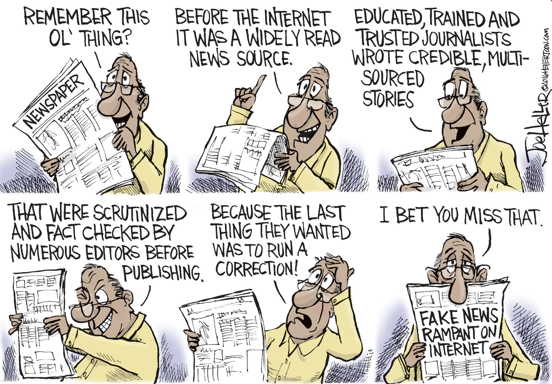 Editorial cartoon U.S. Newspapers fake news | The Week