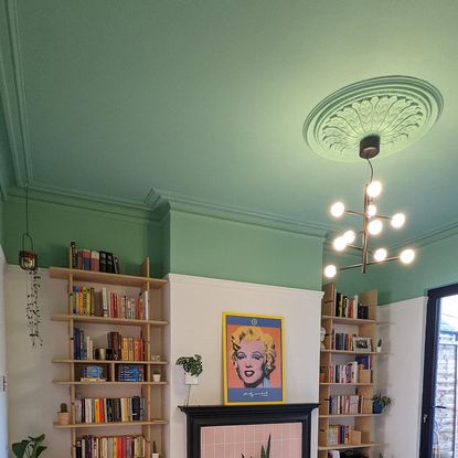 Home office makeover with daring painted ceiling! Are you brave enough ...