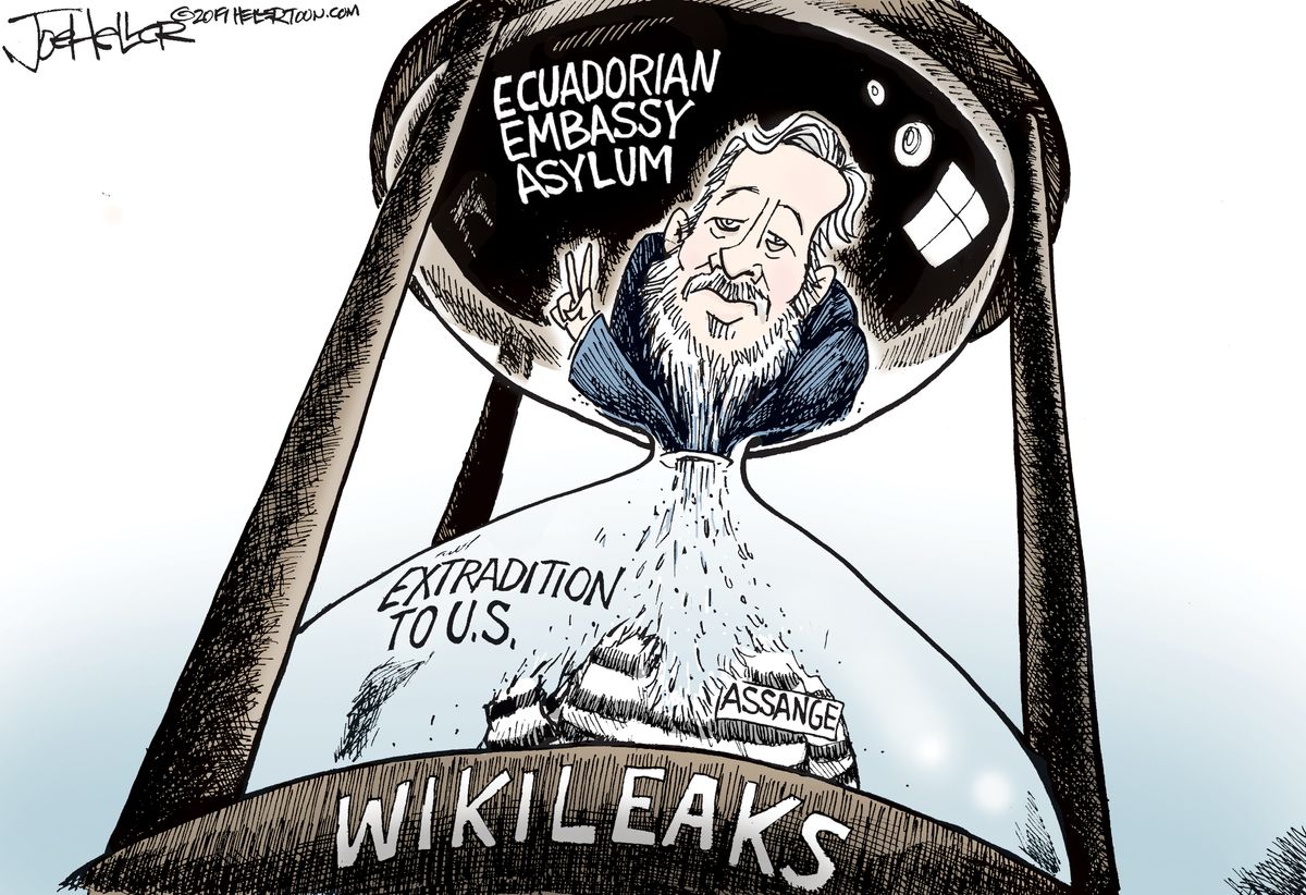 Editorial Cartoon World Julian Assange arrest Wikileaks | The Week