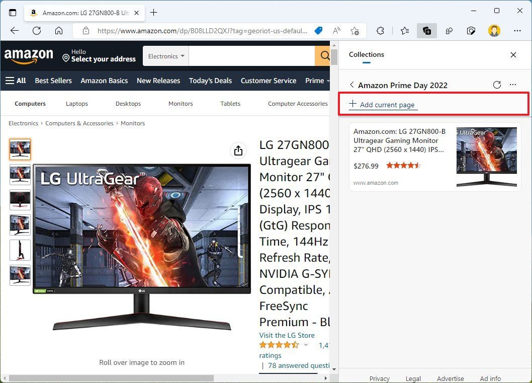 How to use Microsoft Edge to organize your shopping spree during Amazon ...