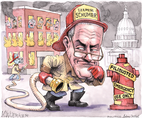 Political Cartoon U.S. Schumer filibuster senate | The Week