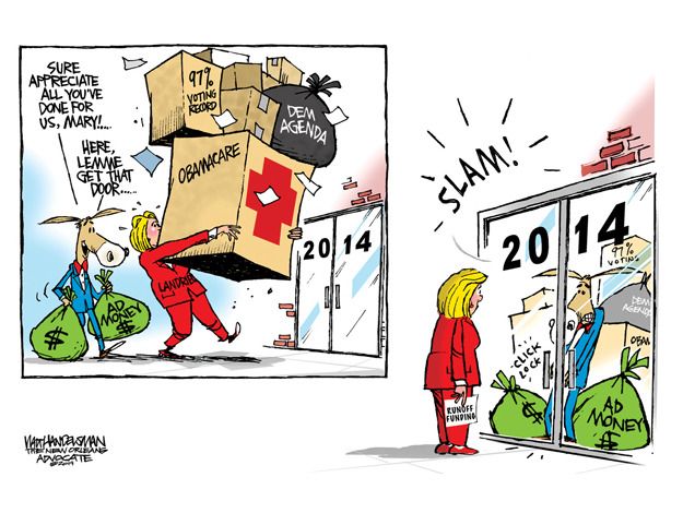 Political cartoon Mary Landrieu Democrats ad money | The Week