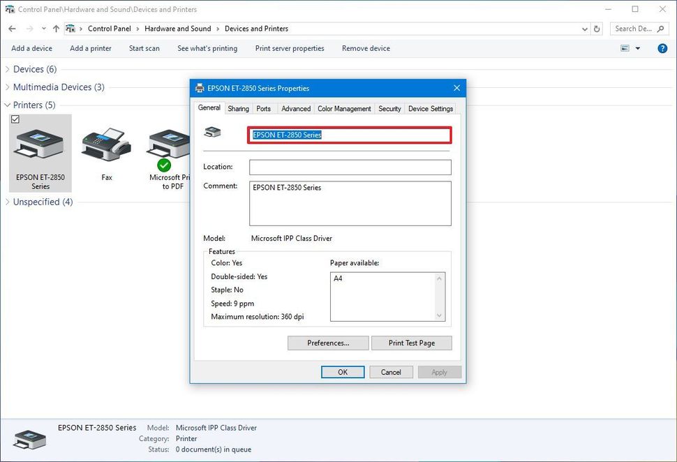 4 Ways to name your printer on Windows 10 | Windows Central