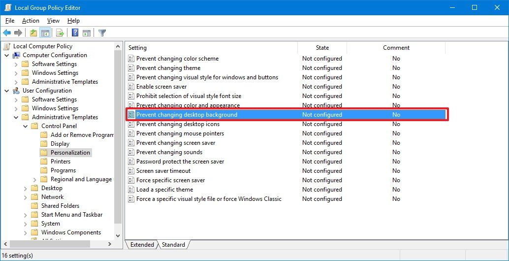 How to stop people from changing your Windows 10 desktop wallpaper ...