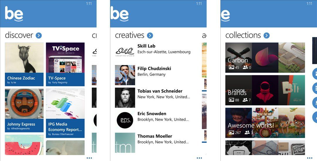 Be brings Behance to Windows Phone in a beautiful app | Windows Central