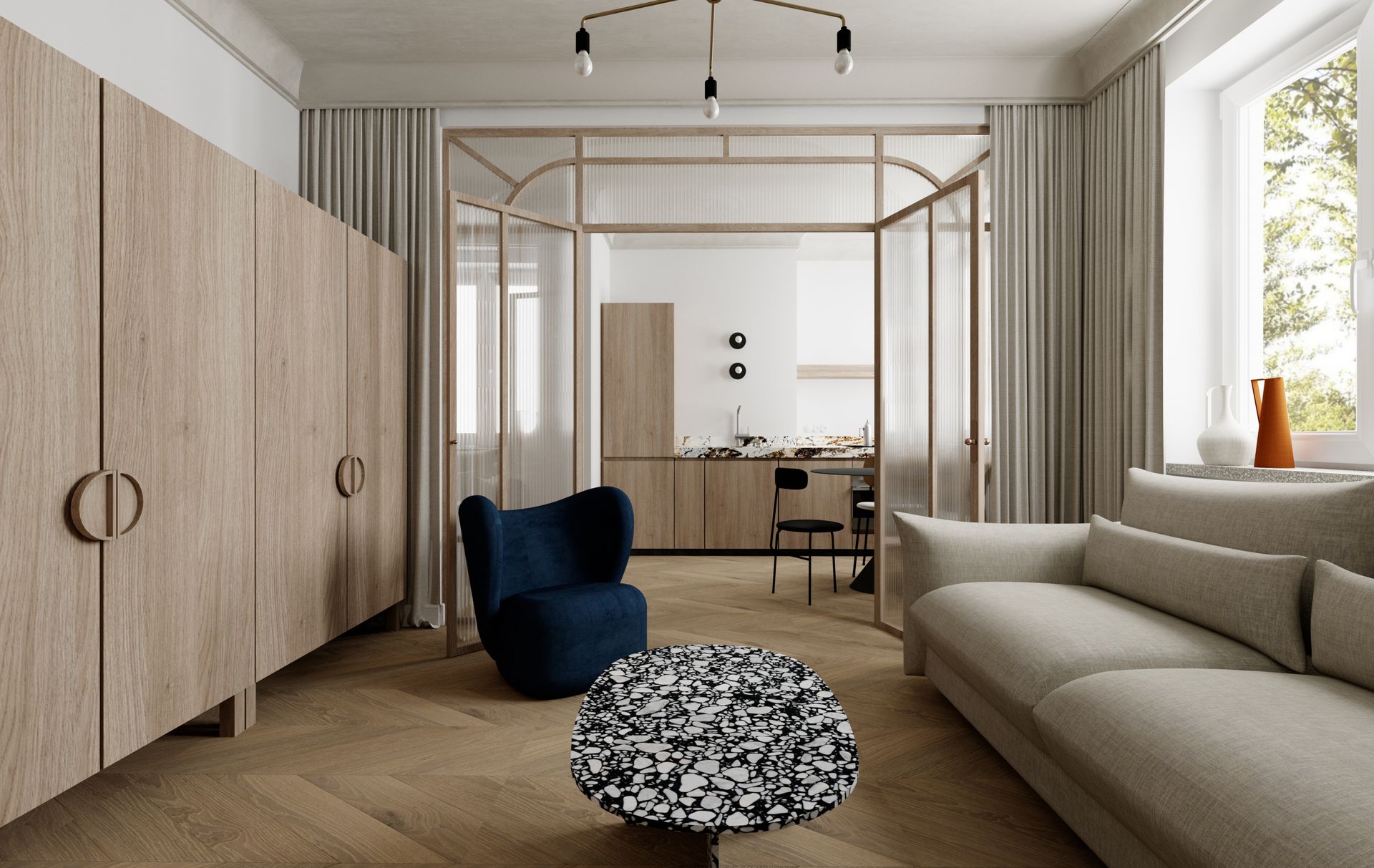 Designers explain how to divide a room with curtains | Livingetc