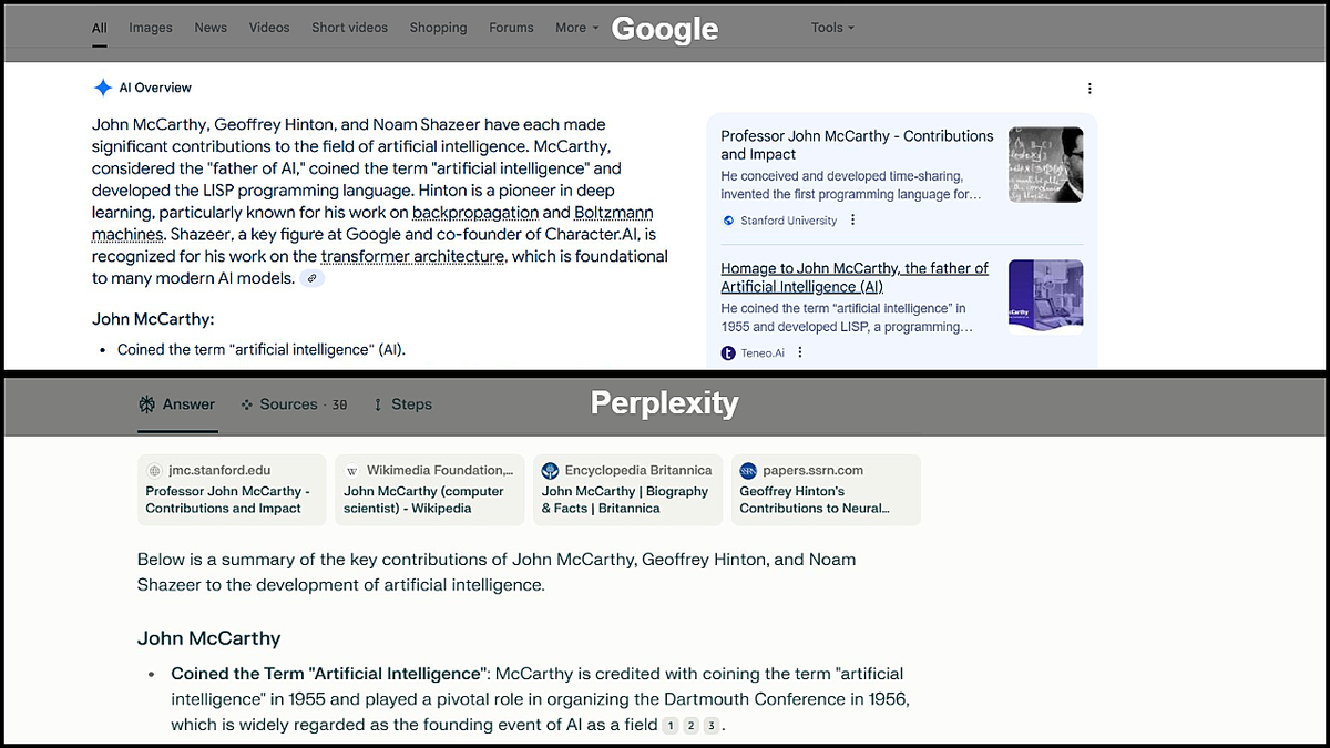 I tested Perplexity vs Google AI overview with 7 prompts — the results ...