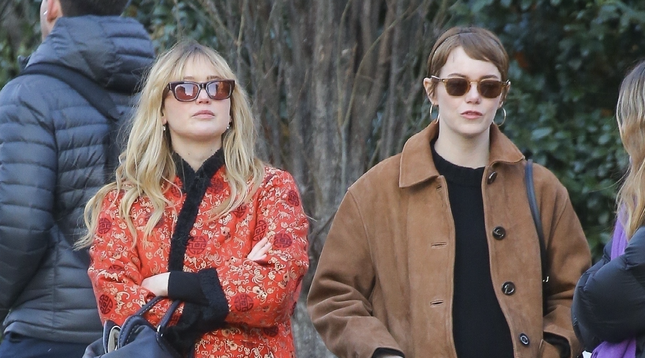 Emma Stone Wears a The Row Sweater and Celine Loafers While Out With ...