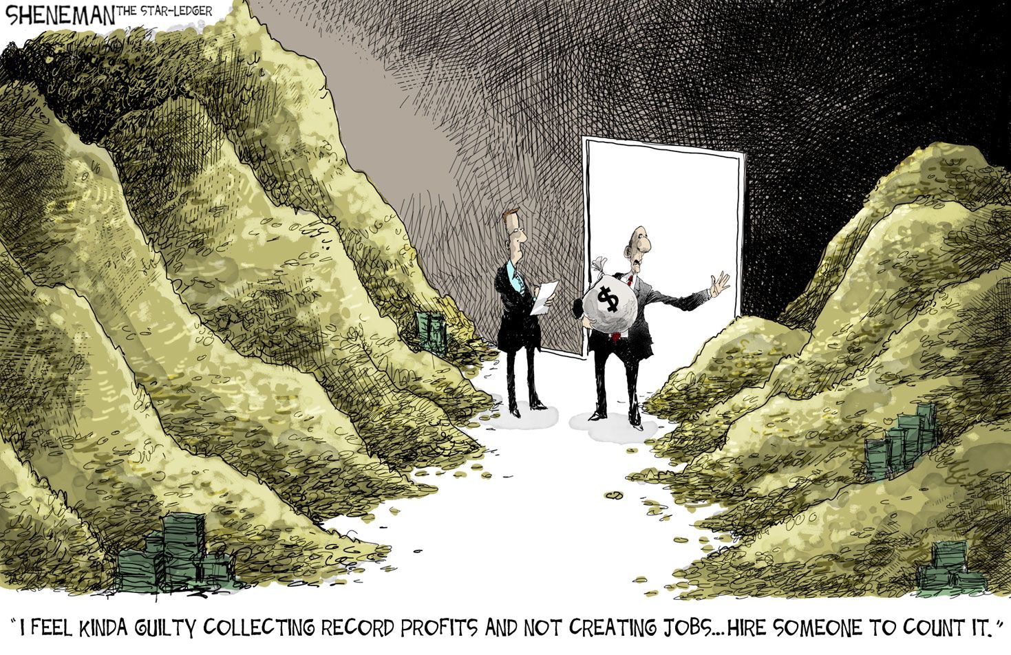 Editorial cartoon U.S. Wage Gap | The Week
