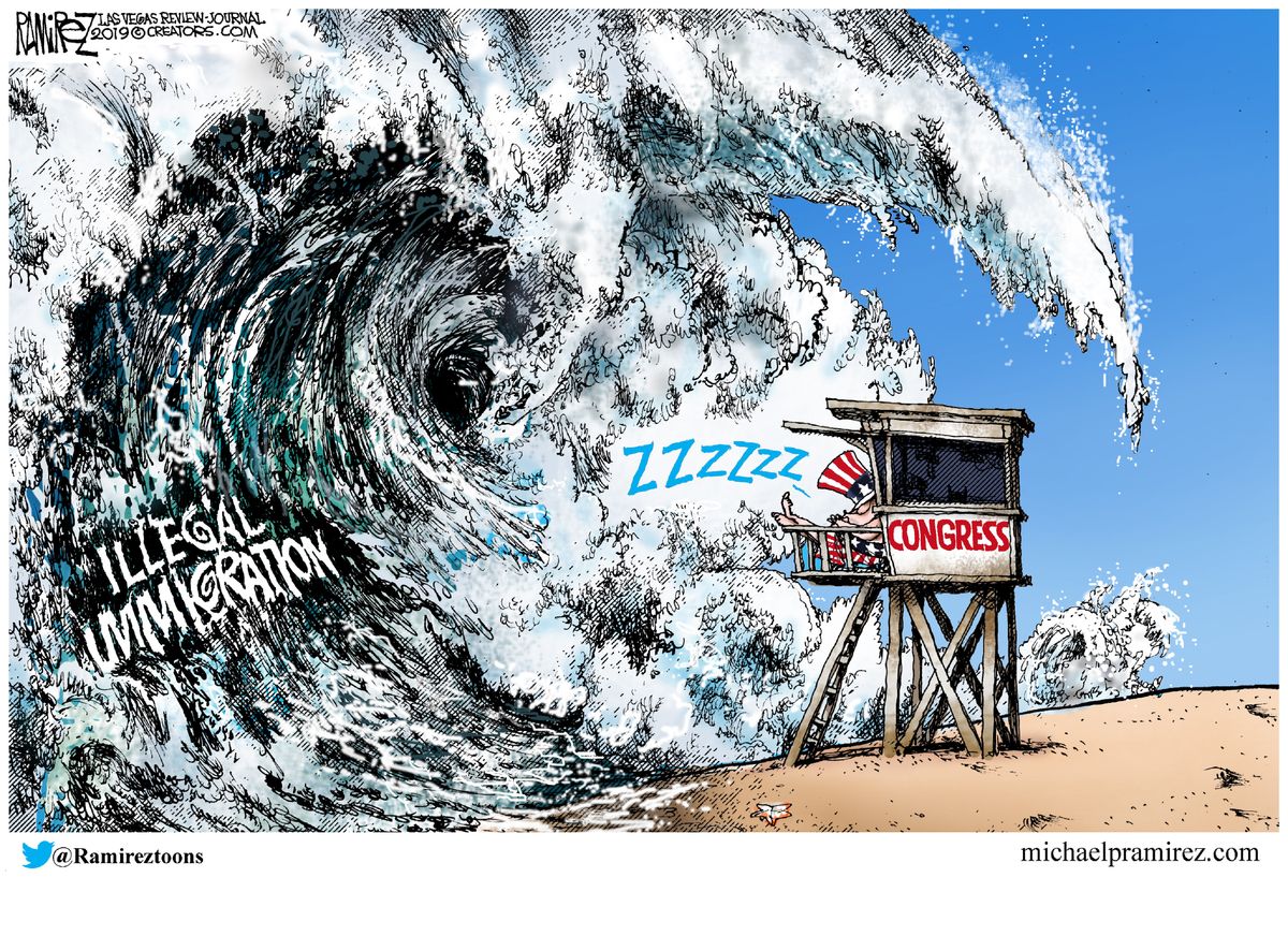 Political Cartoon U.S. Illegal Immigration wave congress | The Week