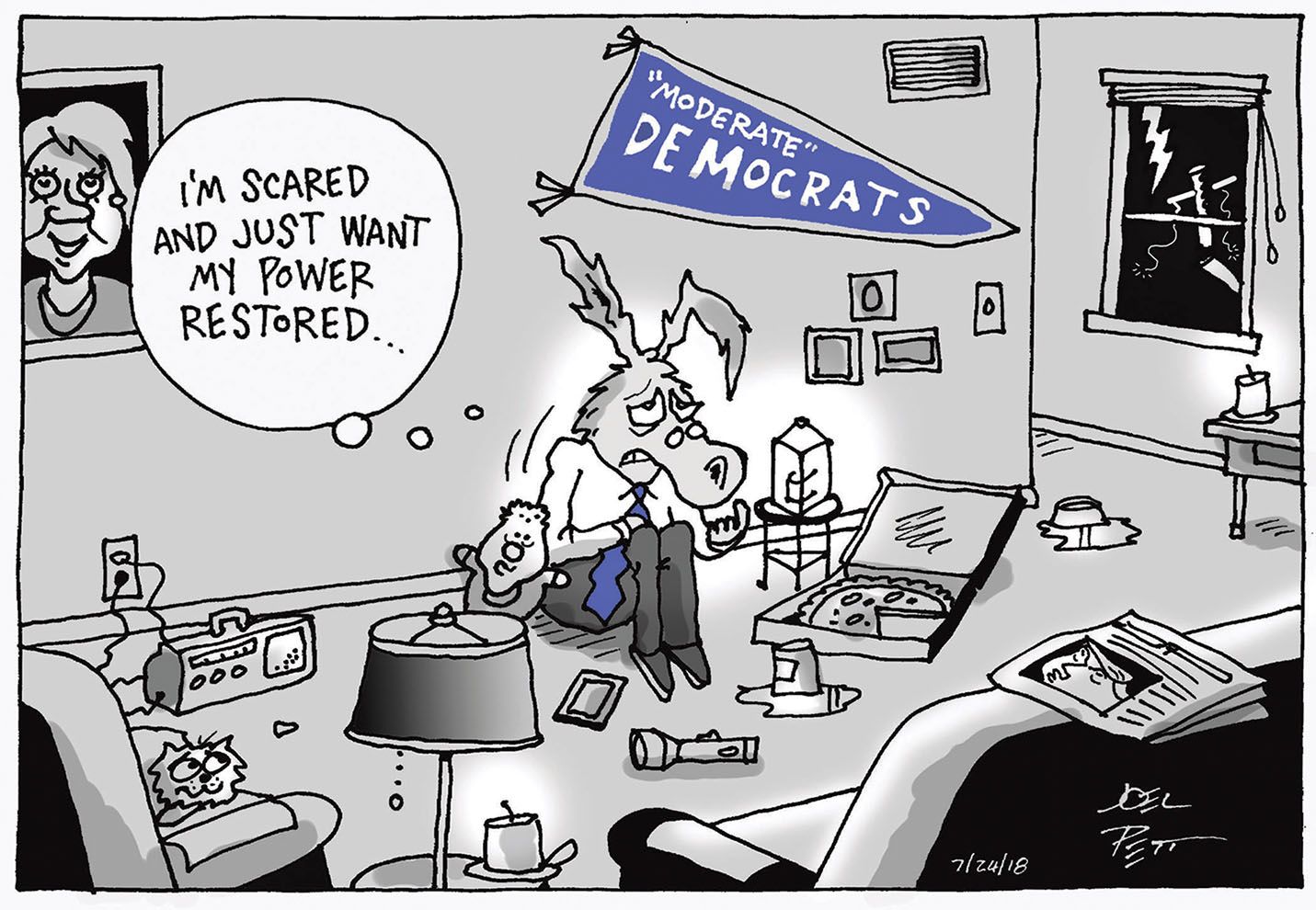 Political cartoon U.S. Moderate democrats leftists | The Week