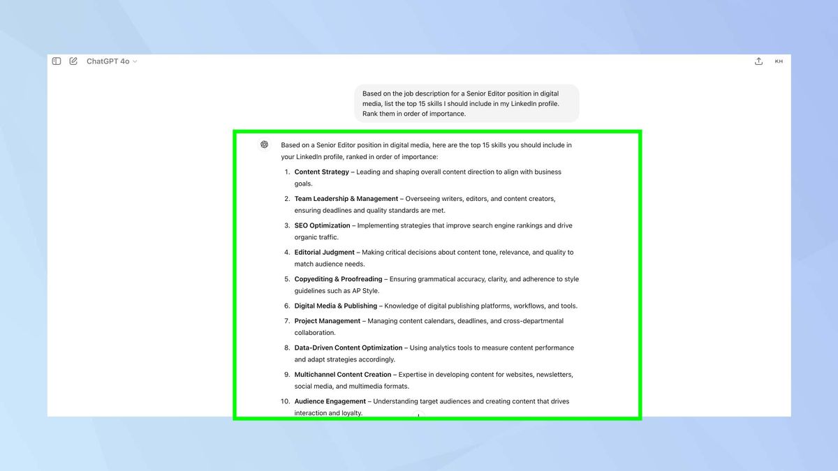 5 powerful ChatGPT prompts to boost your linkedIn profile | Tom's Guide