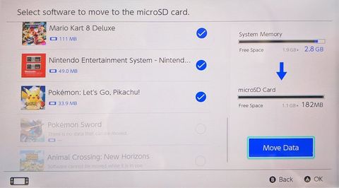 How to transfer game data between internal storage and microSD card on ...