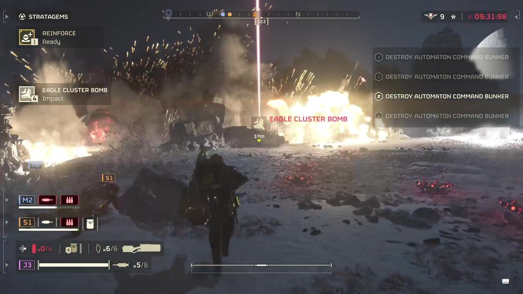 How to kill 40 enemies with the Helldivers 2 Eagle Cluster Bomb ...