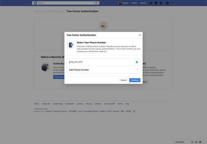 How to set up two-factor authentication for your Facebook account ...