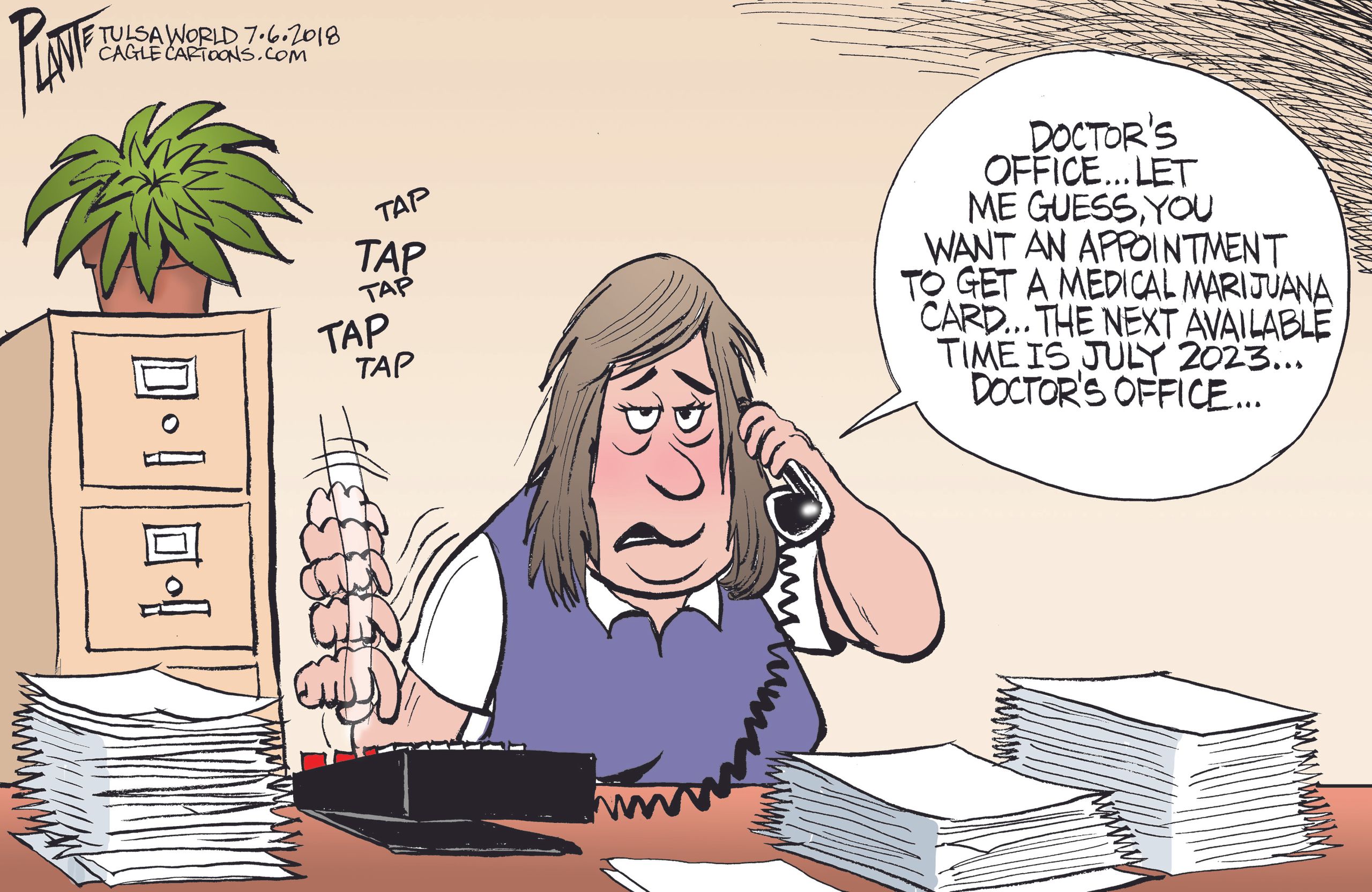 Political cartoon U.S. Oklahoma medical marijuana doctors SQ 788 | The Week