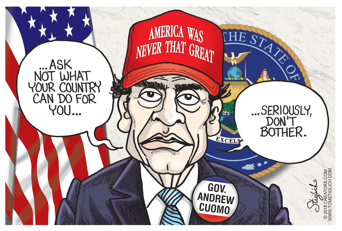Political cartoon U.S. Gov. Andrew Cuomo America was never that great ...