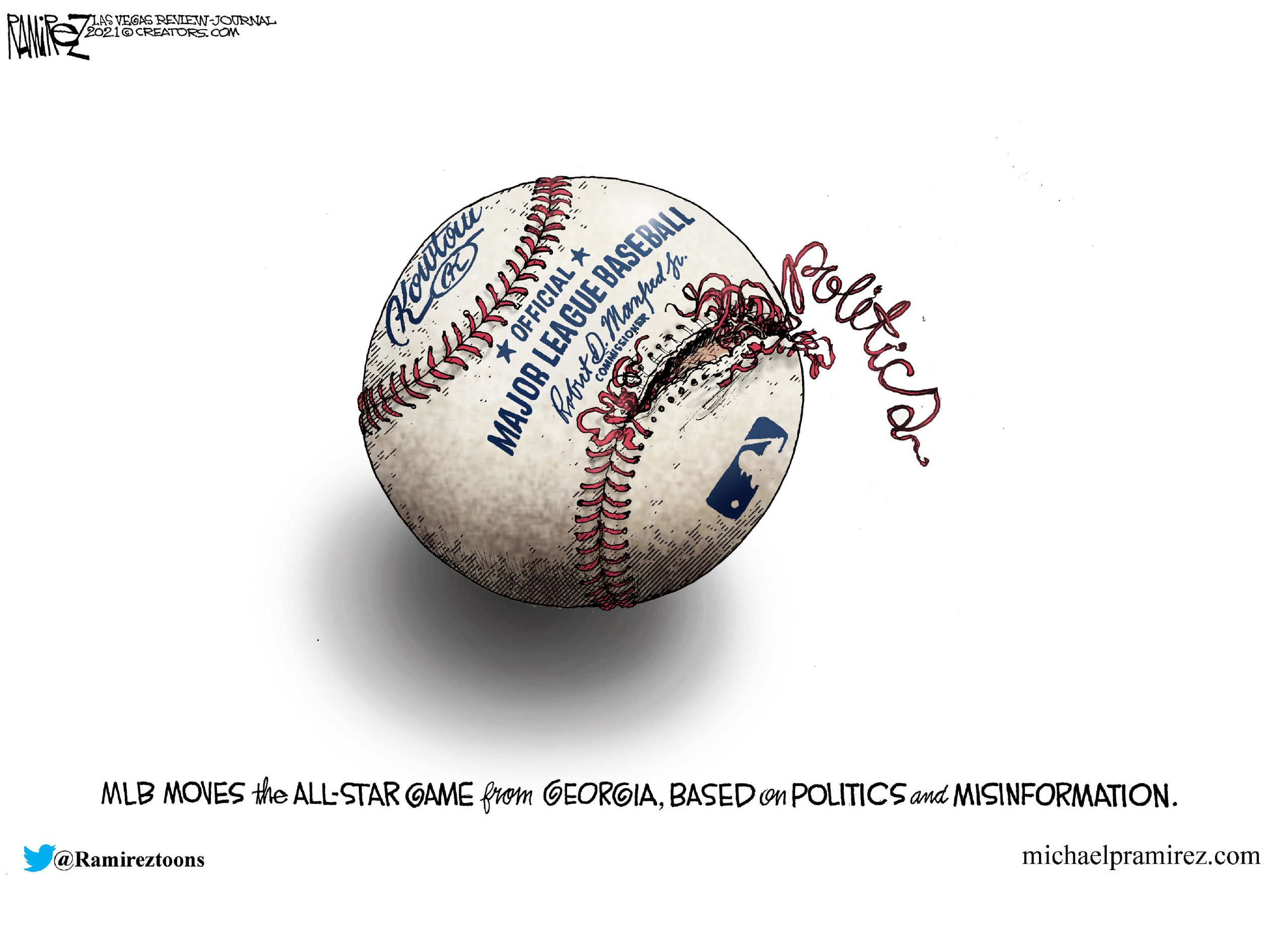 Political Cartoon U.S. mlb georgia voting law | The Week