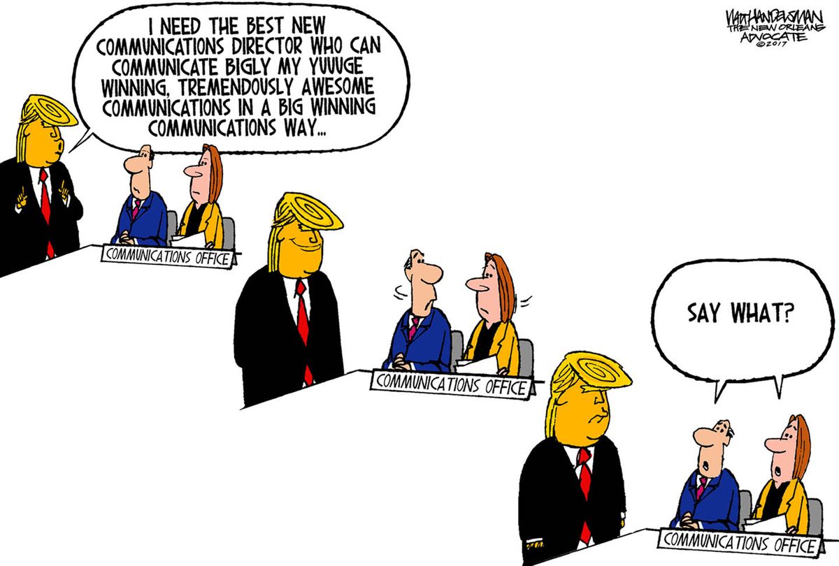 Political cartoon U.S. Trump White House shake-up communications | The Week
