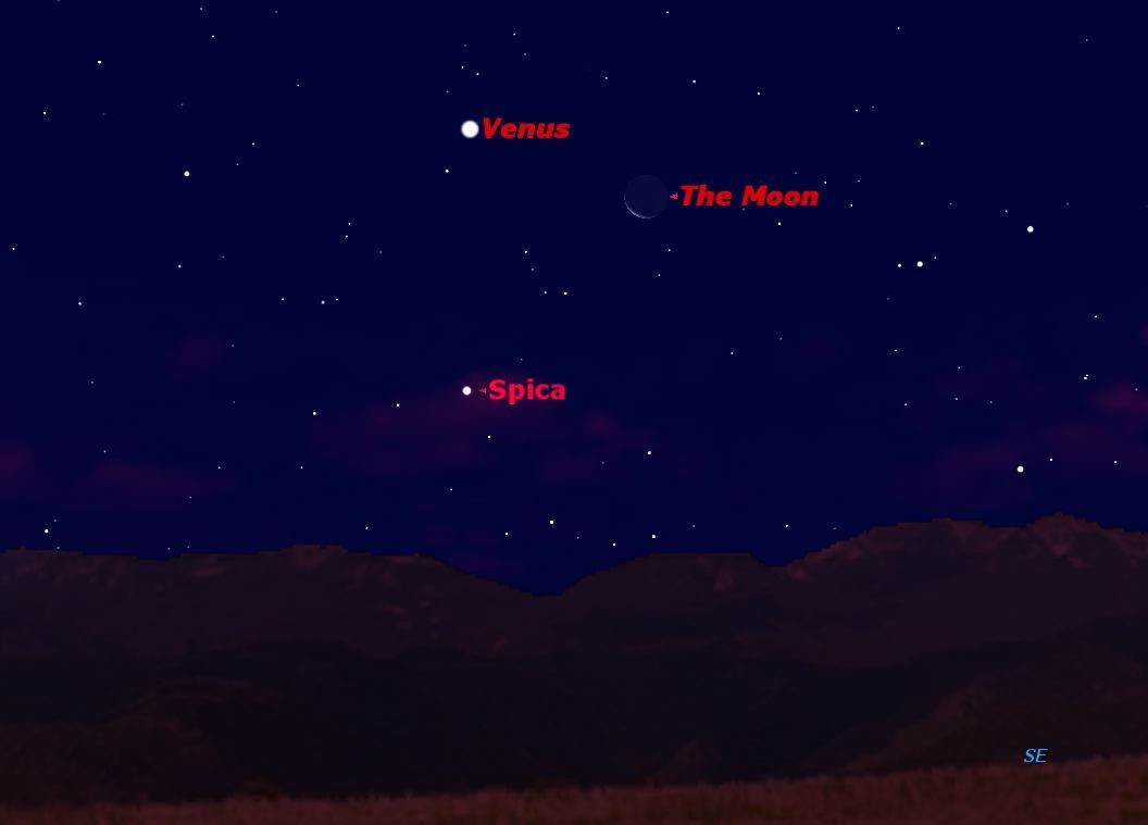 Venus, Moon and Bright Star Create Sky Triangle Sunday | Space