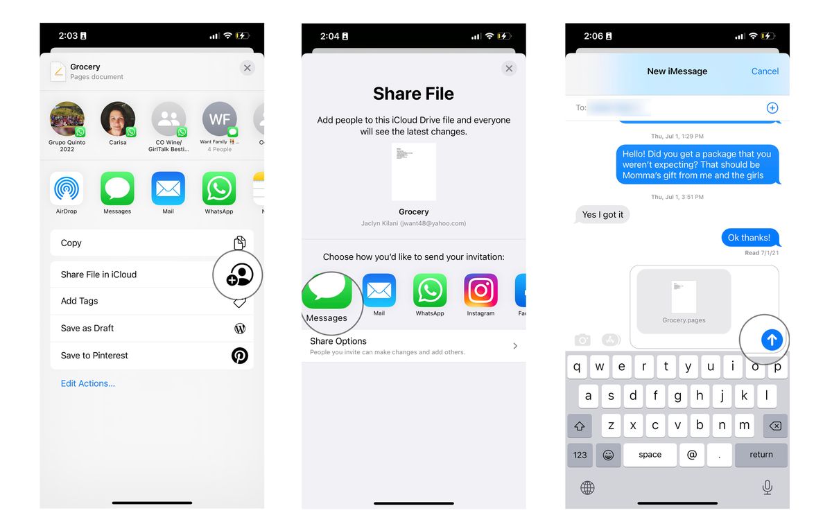 How to share a document using the Files app and iCloud Drive on iPhone ...