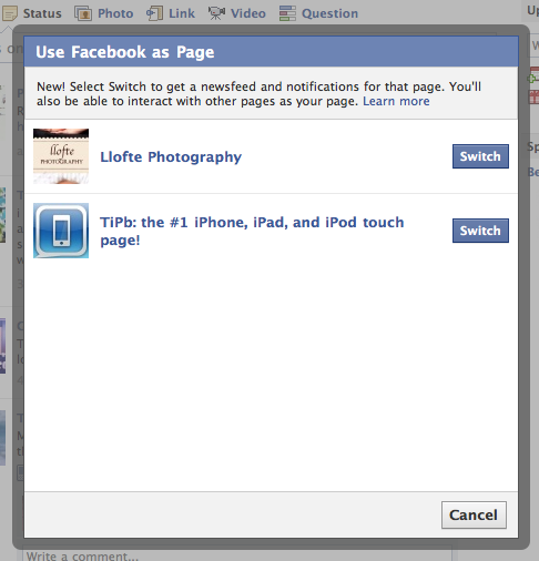 Daily tip: How to post from a Facebook Page with Facebook for iPhone ...