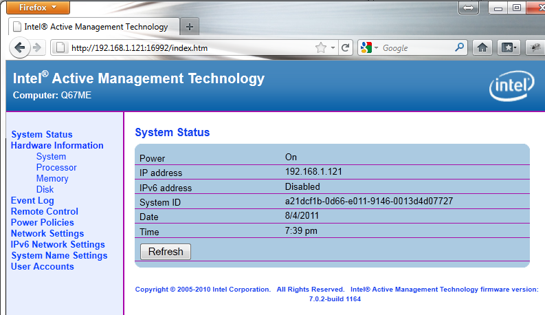 Intel AMT Web Interface - Intel vPro: Three Generations Of Remote ...