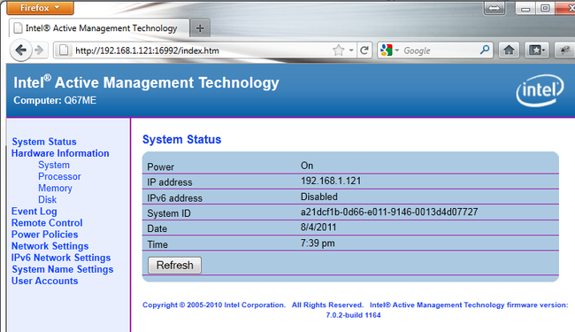 Intel AMT Web Interface - Intel vPro: Three Generations Of Remote ...