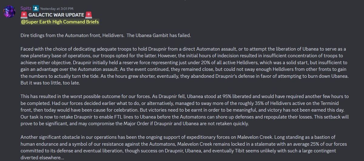 Helldivers 2 devs say to forget about bugs and Malevelon Creek during ...