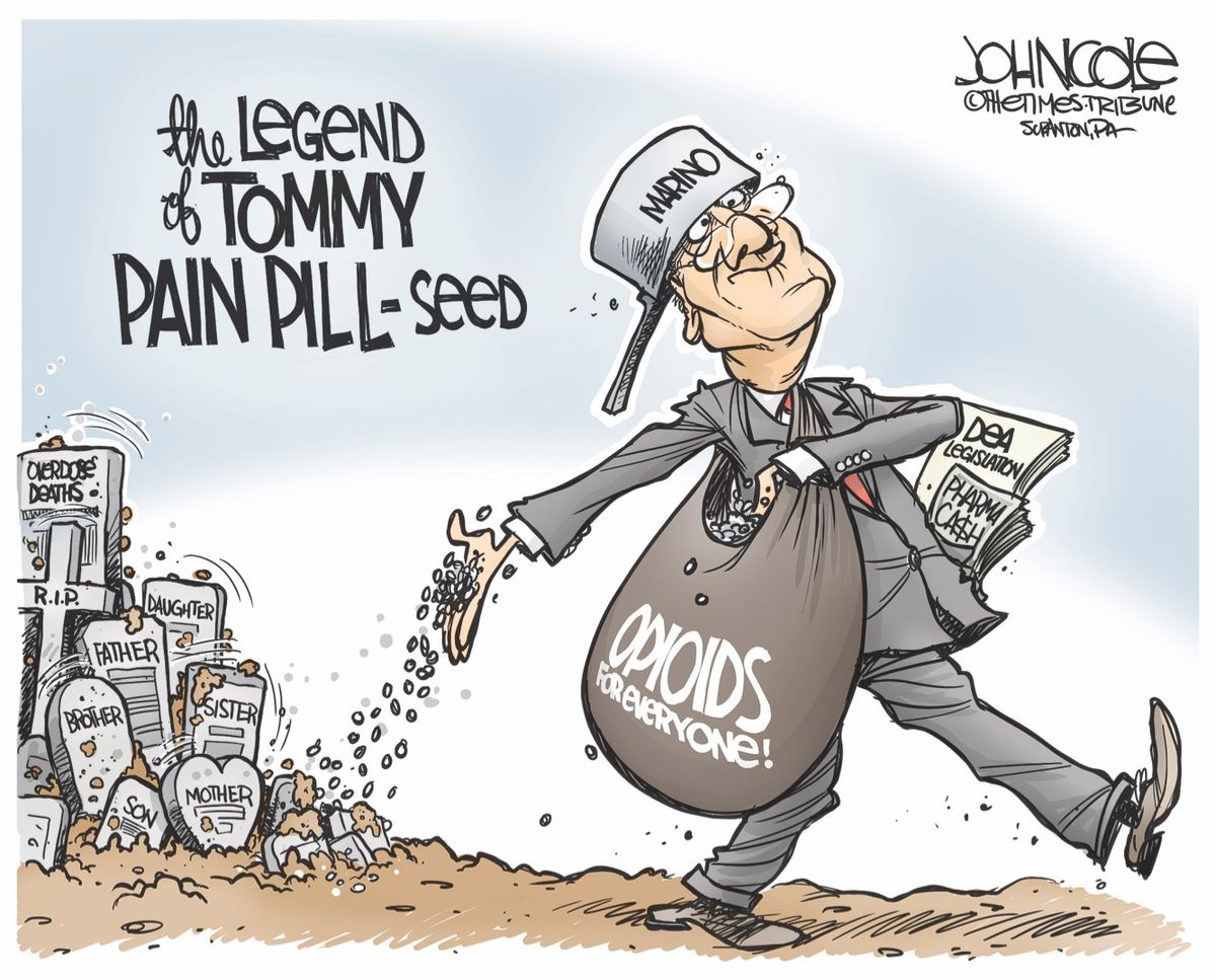 Political cartoon U.S. Opioid addiction crisis GOP Tom Marino ...