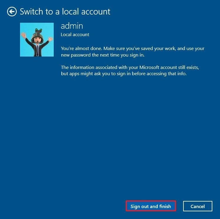 How to switch to a local account from a Microsoft account on Windows 10 ...