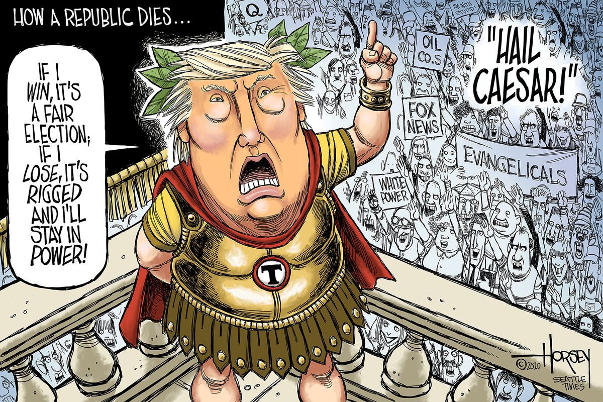 Political Cartoon U.S. Trump leave office Rome Caesar | The Week