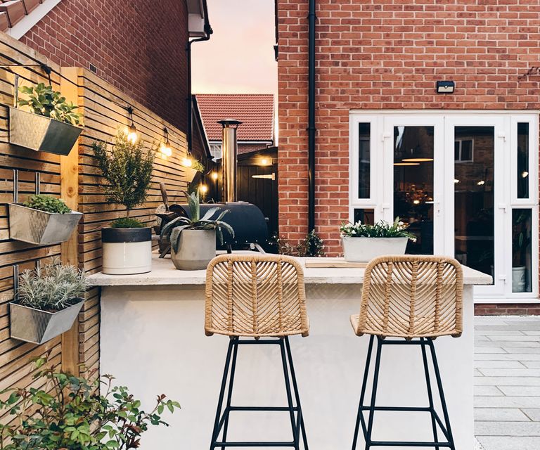 This blue DIY outdoor kitchen is filled with clever features | Gardeningetc