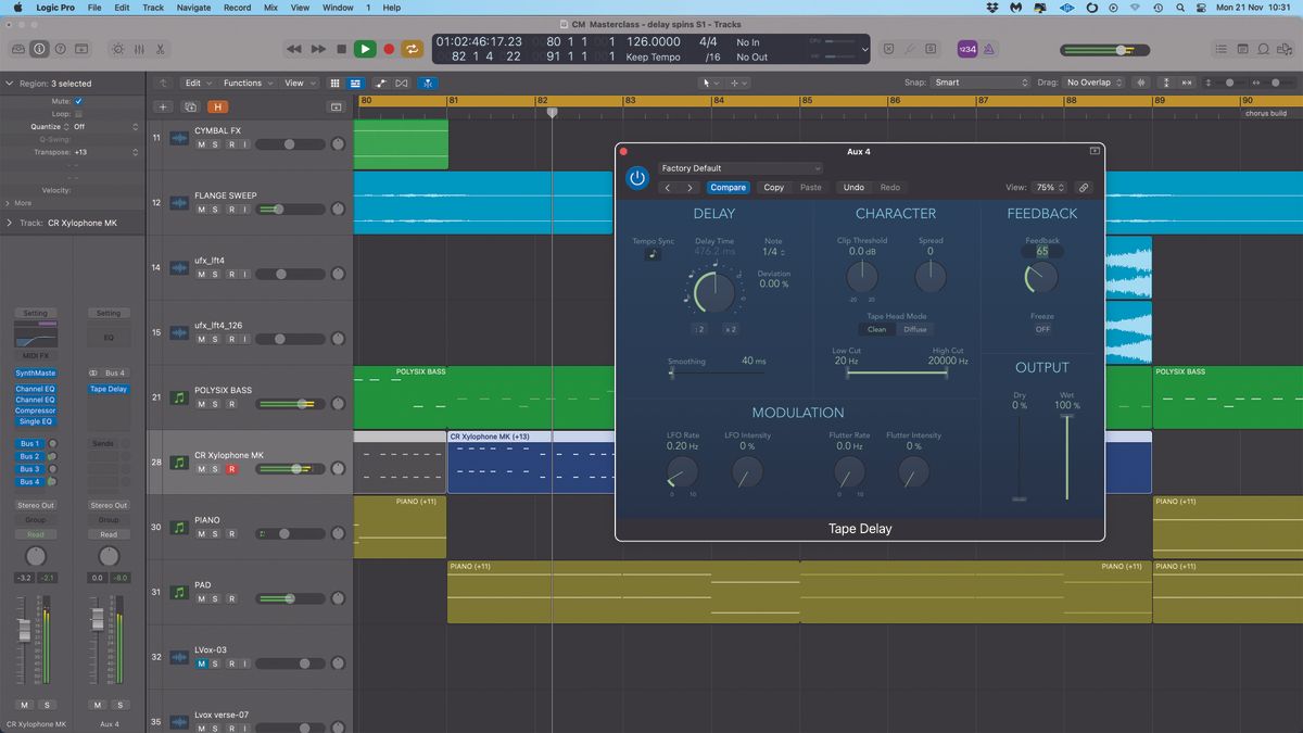 How to create stereo spin delays in Logic Pro | MusicRadar