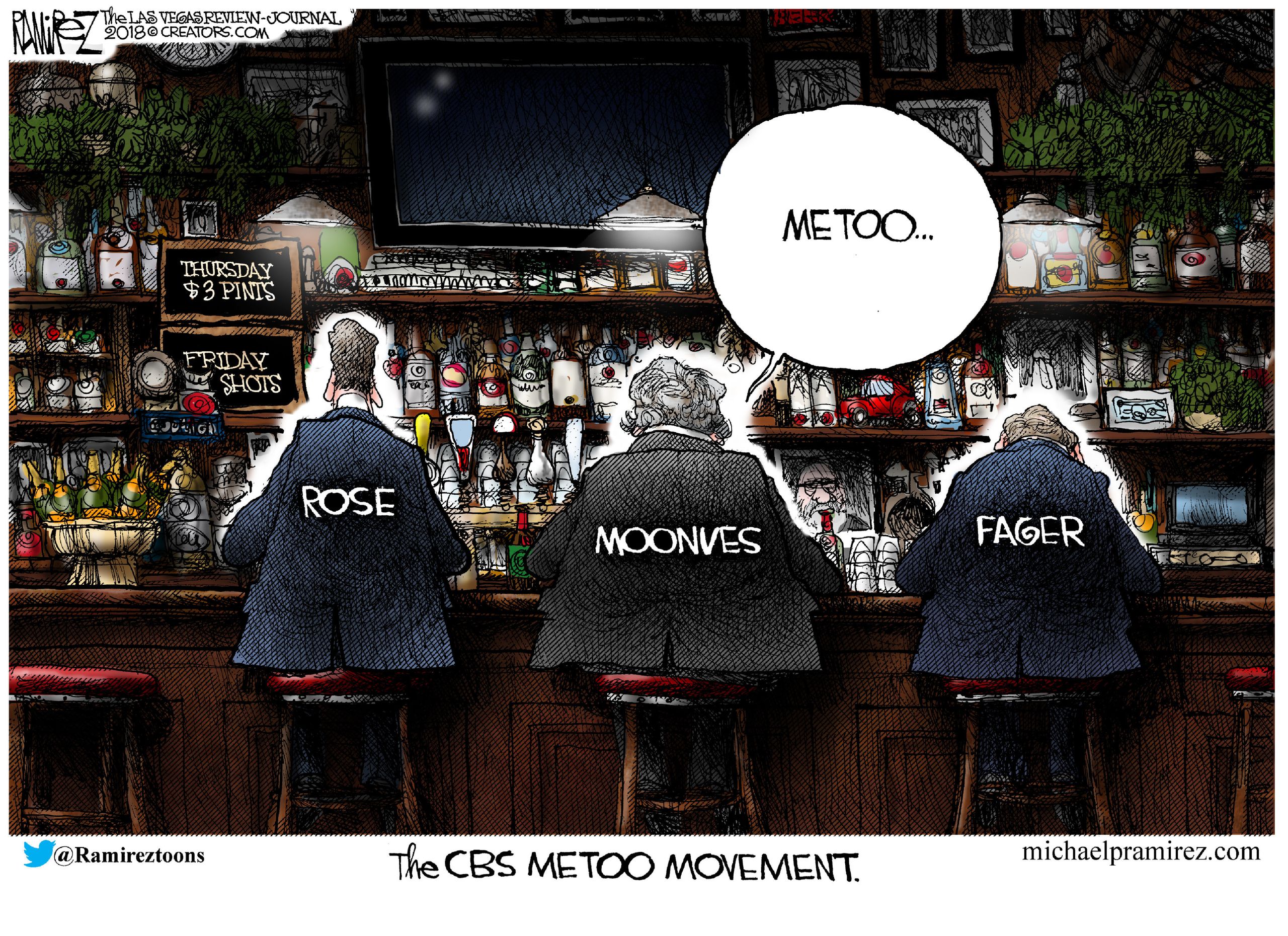 Editorial cartoon U.S. CBS #MeToo movement sexual assault scandals ...