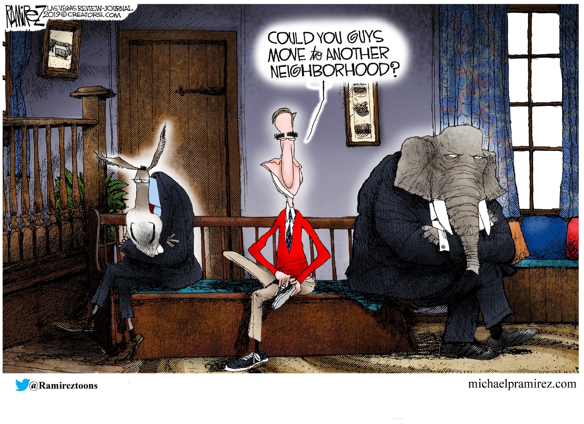 Political Cartoon U.S. Mr. Rogers Democrats Republicans Neighbors ...