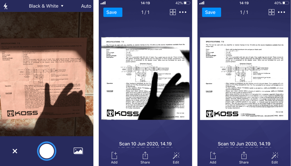 Scanner Pro by Readdle gains a new shadow removal feature to clean up ...