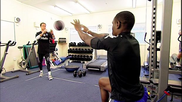 Medicine ball chest press | FourFourTwo