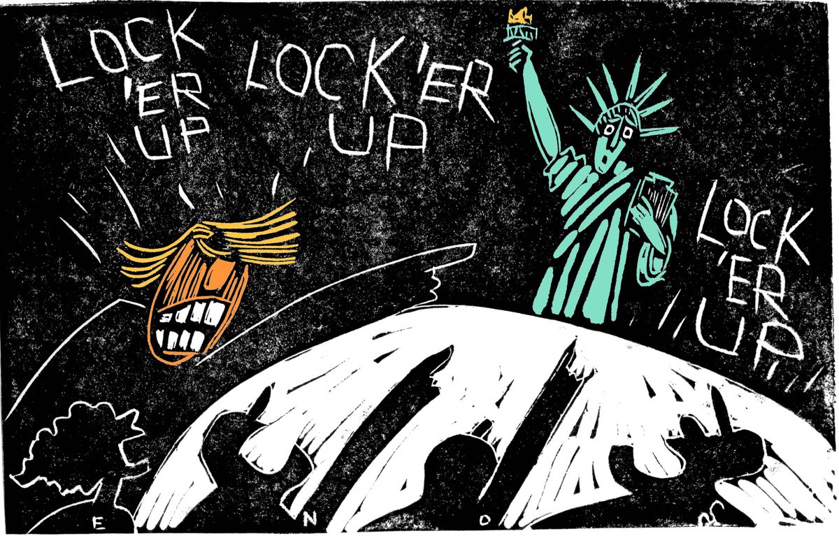U.S. Trump rally lock her up Statue of Liberty | The Week