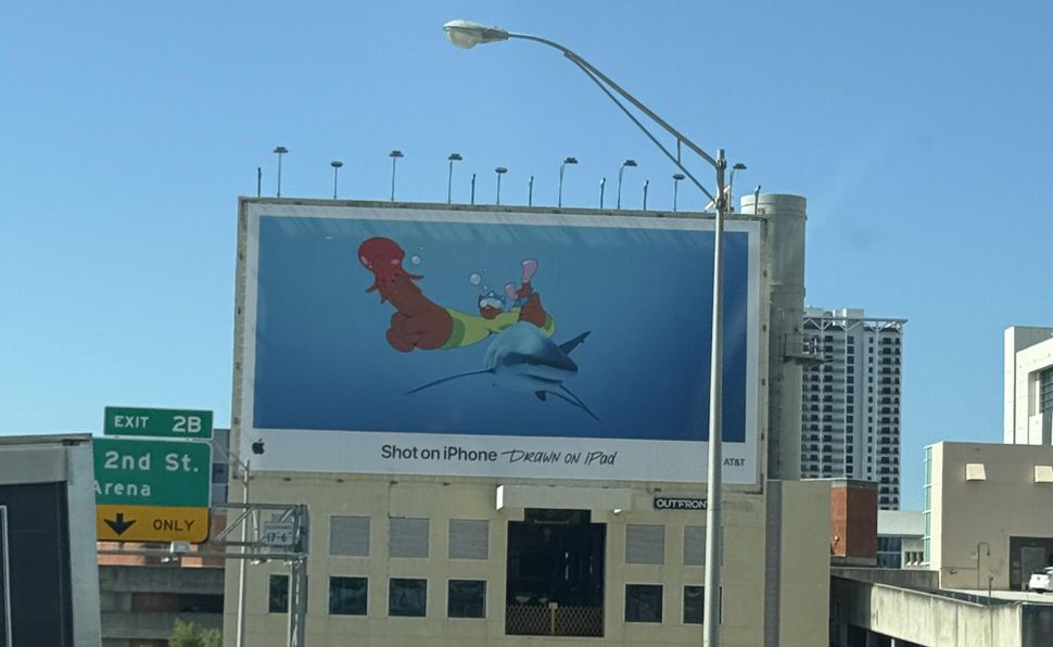 An Apple billboard is turning heads for all the wrong reasons ...