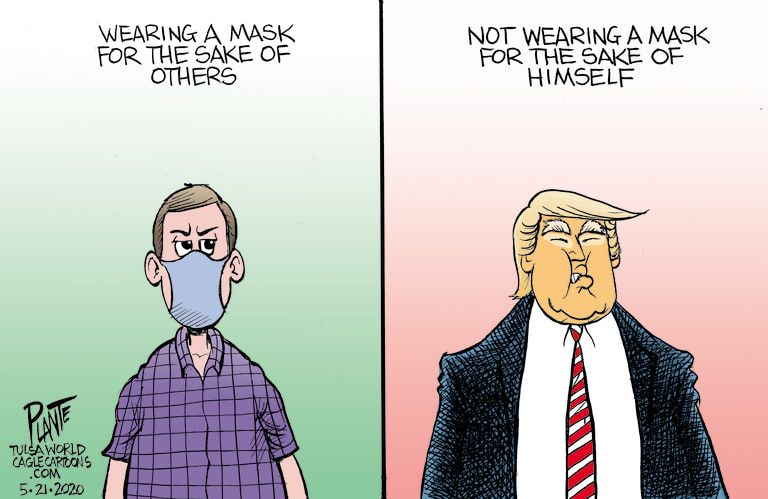 Political Cartoon U.S. Trump coronavirus mask | The Week