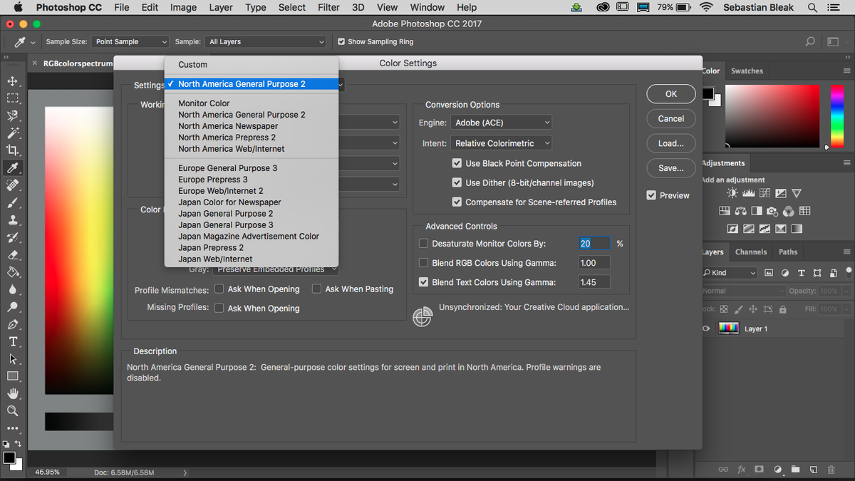 Adjust your colour settings - How to manage colours in Photoshop - Page ...