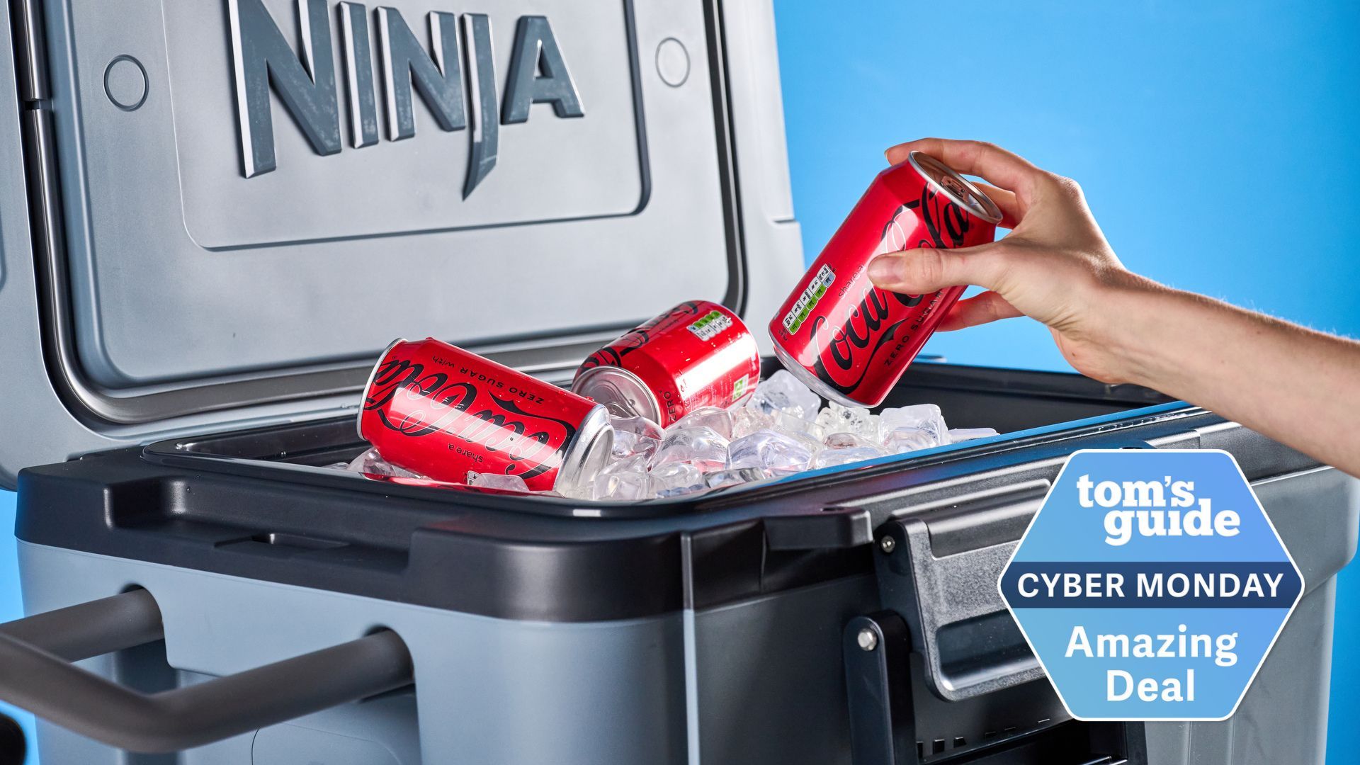 I'm obsessed with this Ninja cooler which kept my ice frozen for 5 days ...
