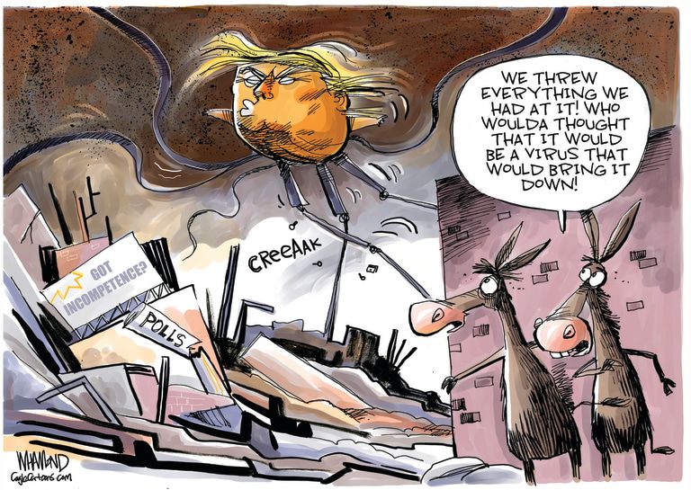 Political Cartoon U.S. Trump coronavirus war of the worlds | The Week