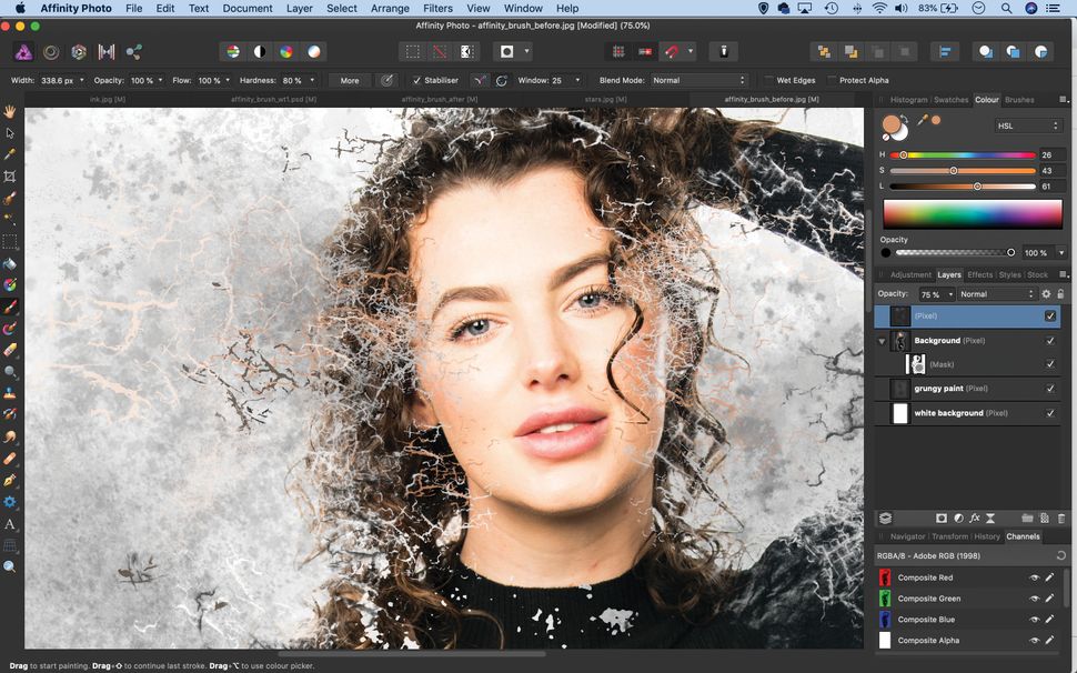 Paint an abstract portrait in Affinity Photo using the powerful Brush ...
