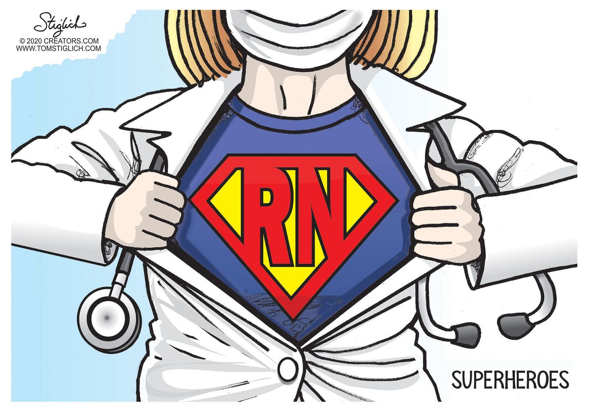Editorial Cartoon U.S. residential nurses save lives superheroes | The Week