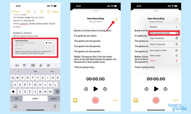 How to make an audio recording in the iOS 18 Notes | Tom's Guide