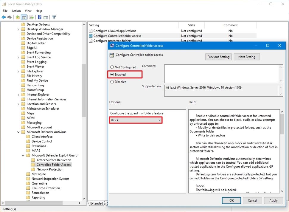 How to enable Controlled folder access to protect data from ransomware ...