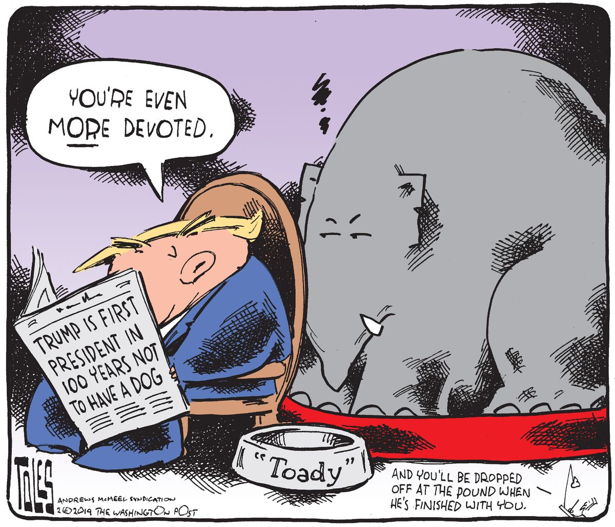 Political Cartoon U.S. Trump GOP loyal dog adoption | The Week
